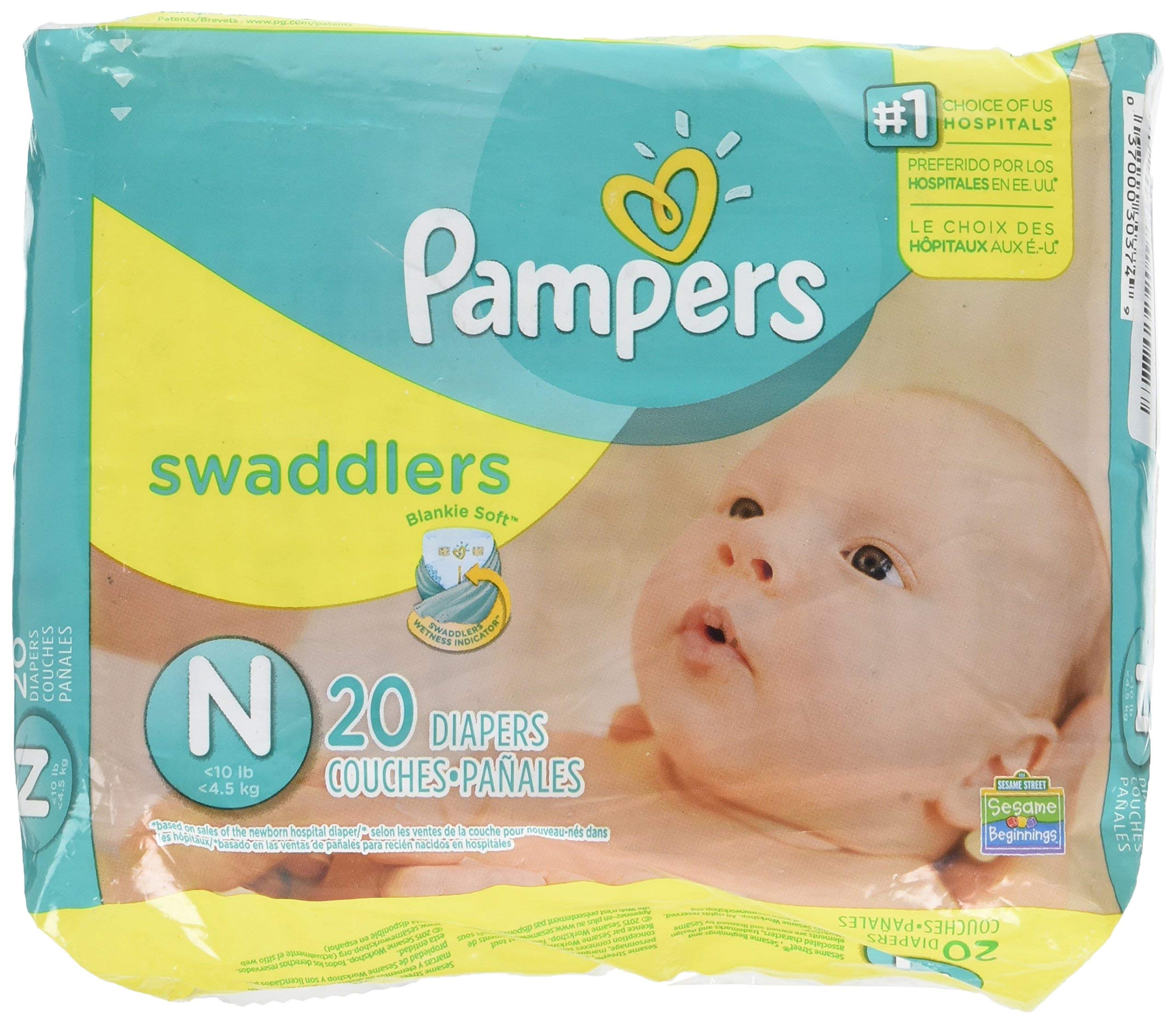 Pampers Swaddlers Diapers, Newborn 20 Count