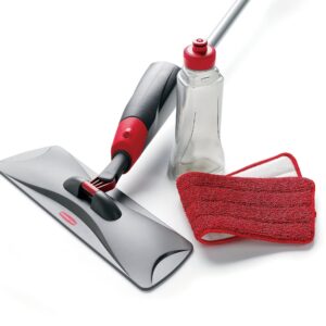 Rubbermaid Reveal Spray Mop Replacement Head, Red, Reusable Wet Mop Microfiber Pad for Floor Cleaning in Kitchen/Bathroom/Hallway/School