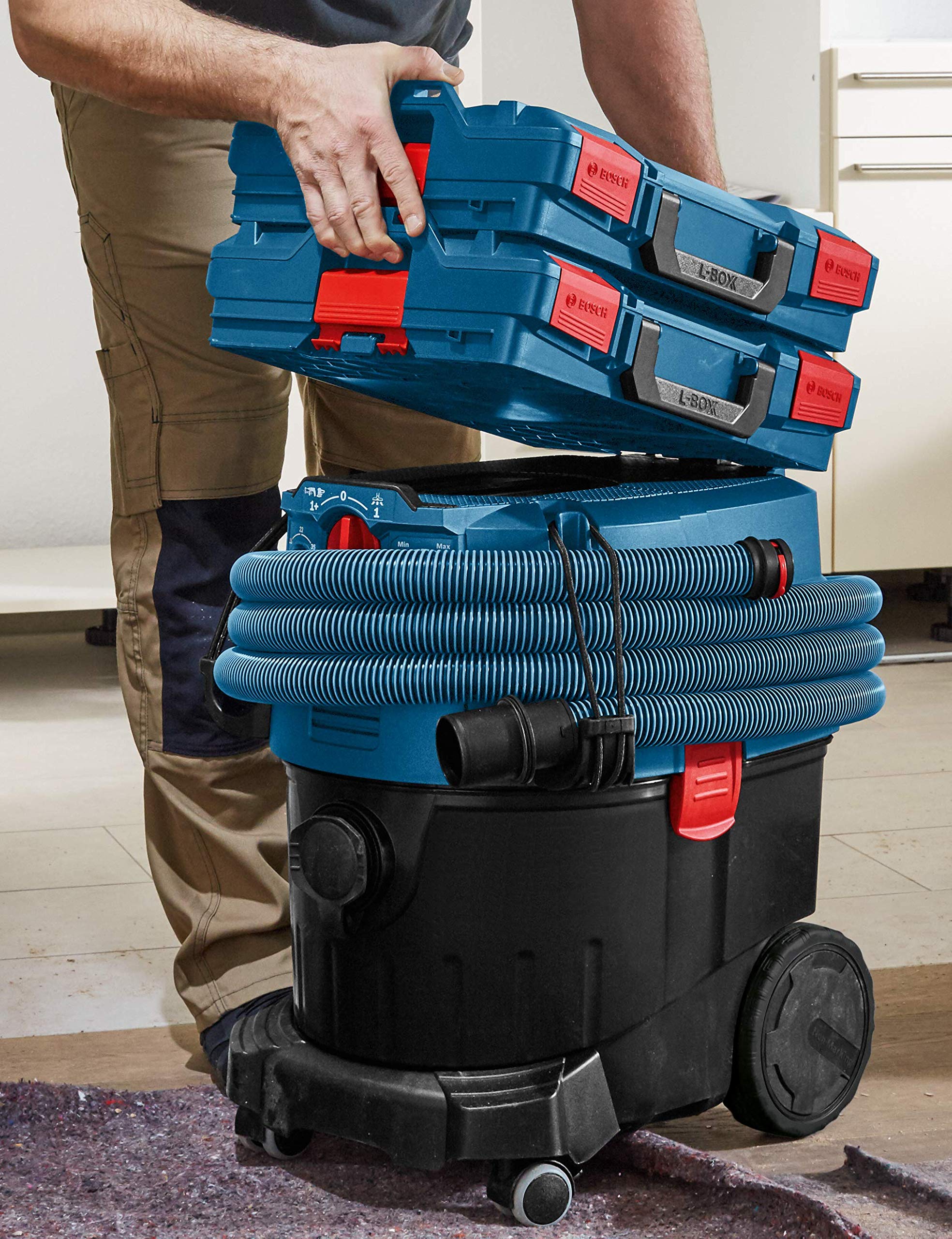 BOSCH L-BOXX-1 4.5 In. x 14 In. x 17.5 In. Stackable Tool Storage Case , Blue