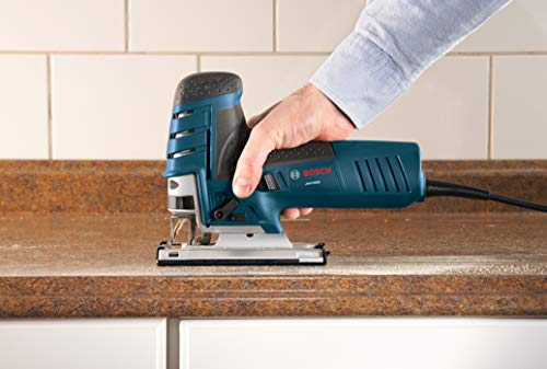 BOSCH JS470EB Corded Barrel-Grip Jig Saw - 120V Low Vibration, 7 Amp Variable Speed for Smooth Cutting up to Up To 5-7/8 Inch on Wood, 3/8 Inch on Steel For Countertops