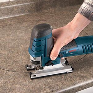 BOSCH JS470EB Corded Barrel-Grip Jig Saw - 120V Low Vibration, 7 Amp Variable Speed for Smooth Cutting up to Up To 5-7/8 Inch on Wood, 3/8 Inch on Steel For Countertops