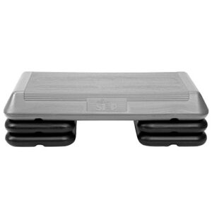 the step (made in usa) original aerobic platform – circuit size grey aerobic platform and original black risers