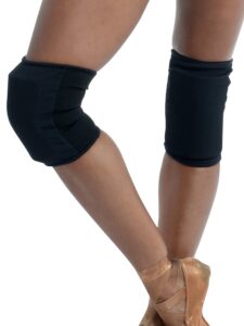 adult black knee pads for dancers, x-small, black