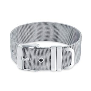 bling jewelry unisex wide band mesh belt buckle bracelet for men women stainless steel adjustable