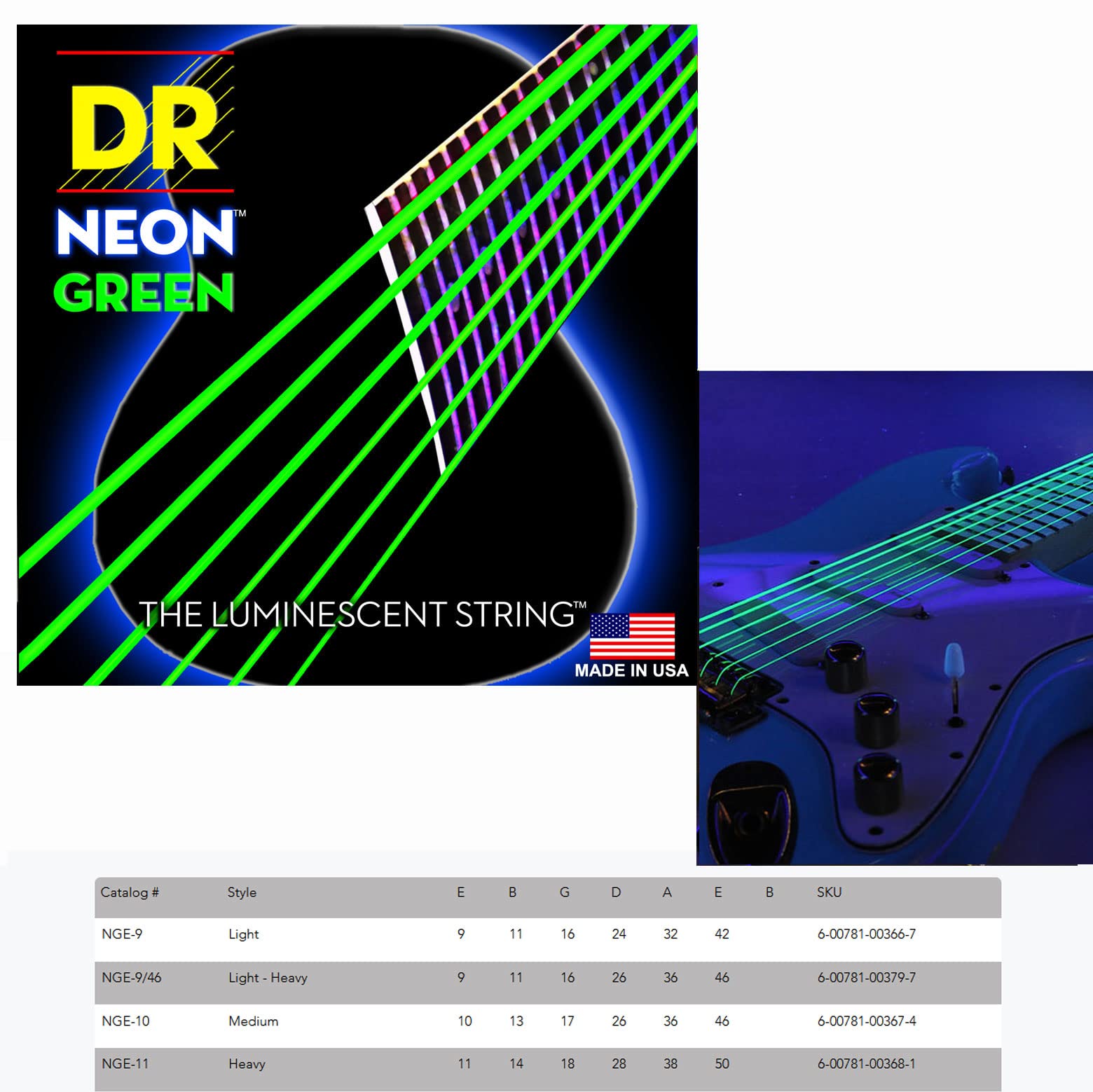 DR Strings HI-DEF NEON Electric Guitar Strings (NGE-10)