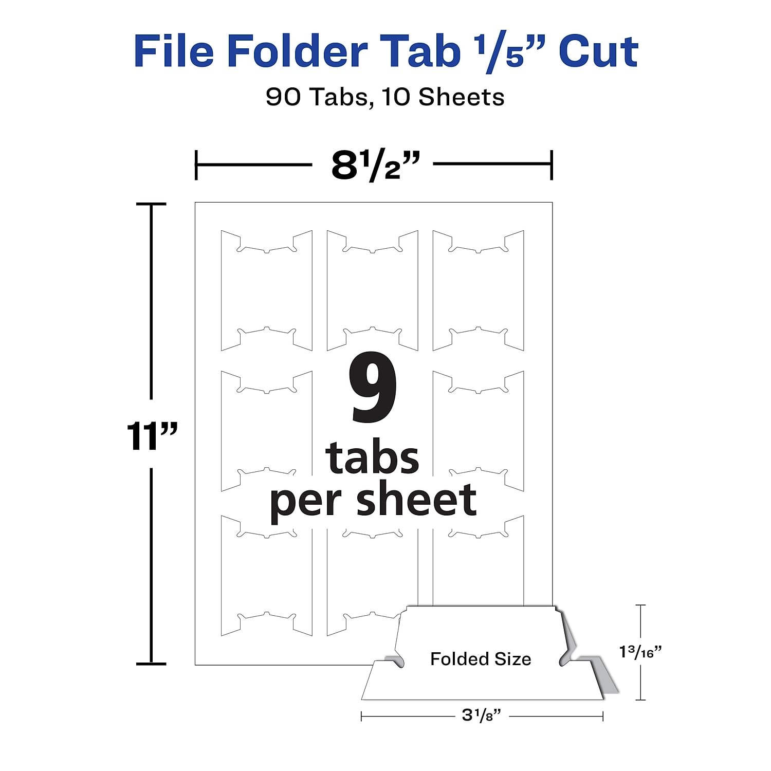 Avery 5567 Hanging File Tabs,Laser/InkJet,1/5 Tabs,8-1/2-Inch x11-Inch,90/PK,WE