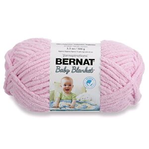 bernat baby blanket yarn, 3.5oz, super bulky 6 gauge - pink - single ball machine wash & dry (454533)