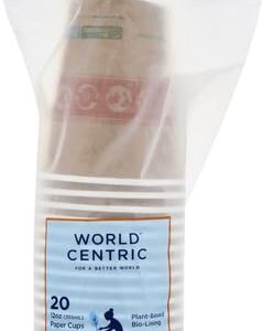 World Centric Compostable Hot Paper Cups, 12-Ounce - 20 Count (Pack of 1)