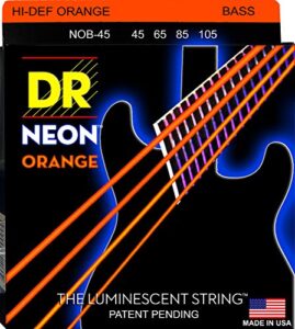 dr strings hi-def neon bass guitar strings (nob-45)