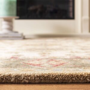 SAFAVIEH Anatolia Collection Area Rug - 8' x 10', Ivory, Handmade Traditional Oriental Wool, Ideal for High Traffic Areas in Living Room, Bedroom (AN547B)