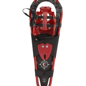 Crescent Moon Yellowstone 24.5 Aluminum Snowshoe (Red): Unisex, Ultralight Trail Snowshoe with Award Winning Single Loop Pull Binding, Aluminum Crampons and Heel Lifts