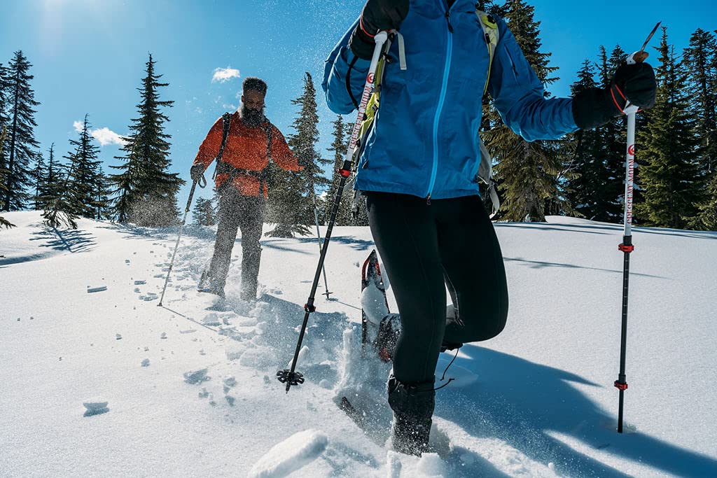 Crescent Moon Yellowstone 24.5 Aluminum Snowshoe (Red): Unisex, Ultralight Trail Snowshoe with Award Winning Single Loop Pull Binding, Aluminum Crampons and Heel Lifts