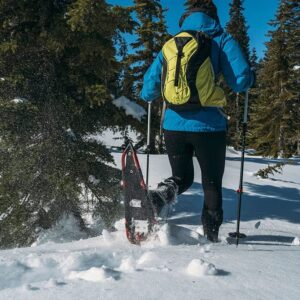 Crescent Moon Yellowstone 24.5 Aluminum Snowshoe (Red): Unisex, Ultralight Trail Snowshoe with Award Winning Single Loop Pull Binding, Aluminum Crampons and Heel Lifts