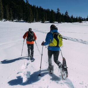 Crescent Moon Yellowstone 24.5 Aluminum Snowshoe (Red): Unisex, Ultralight Trail Snowshoe with Award Winning Single Loop Pull Binding, Aluminum Crampons and Heel Lifts