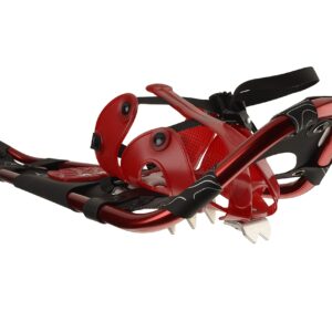 Crescent Moon Yellowstone 24.5 Aluminum Snowshoe (Red): Unisex, Ultralight Trail Snowshoe with Award Winning Single Loop Pull Binding, Aluminum Crampons and Heel Lifts