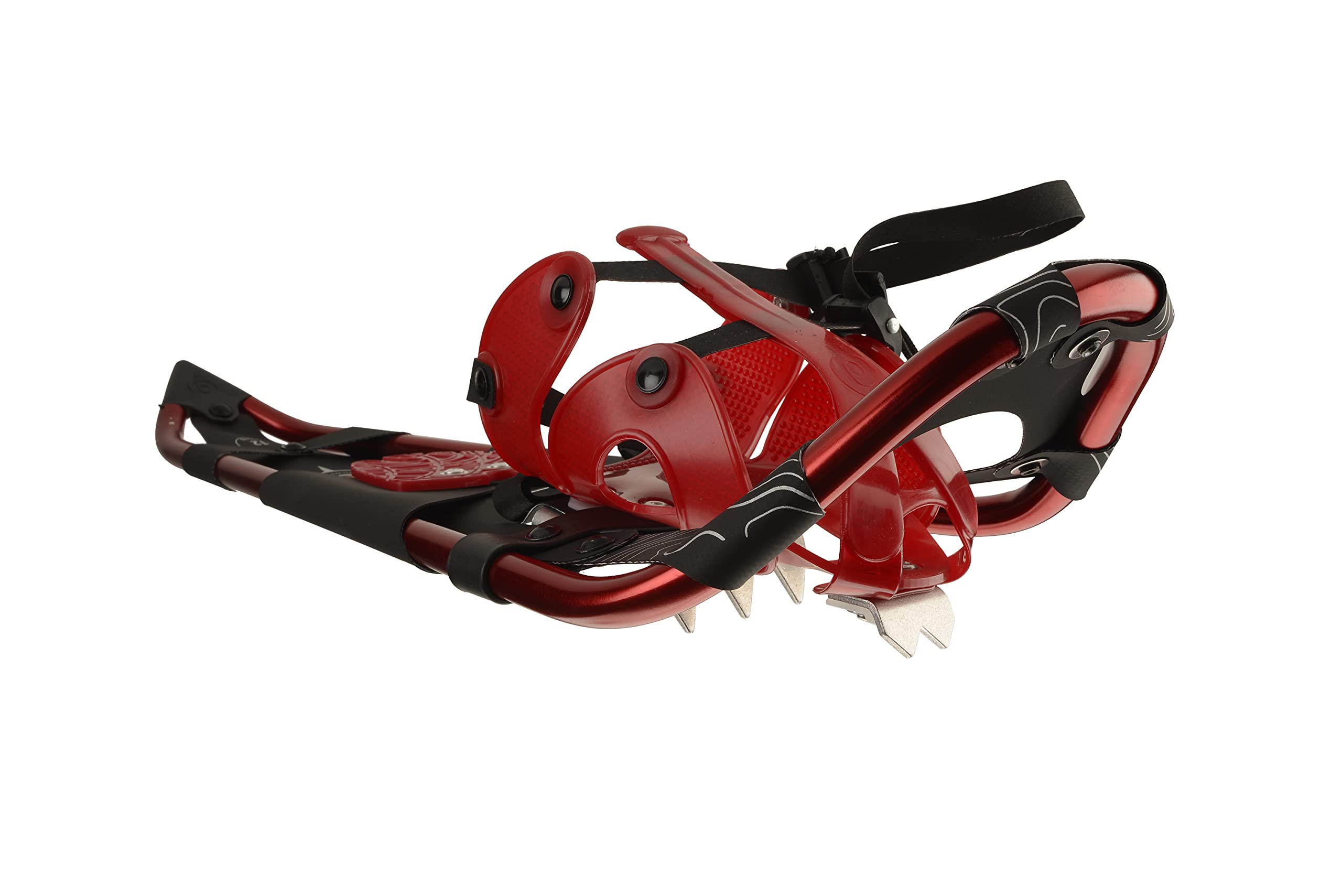 Crescent Moon Yellowstone 24.5 Aluminum Snowshoe (Red): Unisex, Ultralight Trail Snowshoe with Award Winning Single Loop Pull Binding, Aluminum Crampons and Heel Lifts