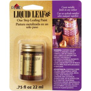 plaid:craft liquid one-step leafing paint .75oz, brass, 0.75 fl oz (pack of 1)