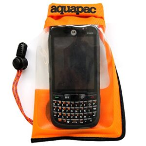 aquapac 35 small stormproof phone case for iphone, orange