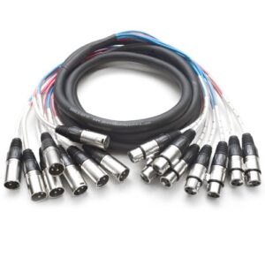 seismic audio speakers 8 channel xlr snake cables, pro audio snake cables, 10 foot, multiple colored coded cables