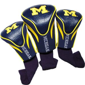 team golf ncaa michigan wolverines contour golf club headcovers (3 count) numbered 1, 3, & x, fits oversized drivers, utility, rescue & fairway clubs, velour lined for extra club protection