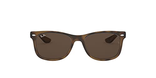 Ray-Ban Junior Kids' RJ9052S New Wayfarer Square Sunglasses, Havana/Dark Brown, 47 mm