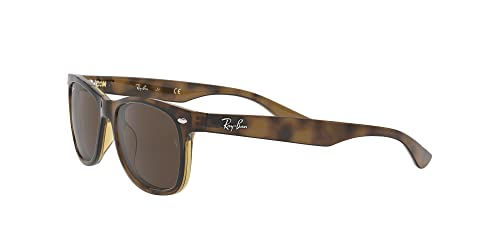 Ray-Ban Junior Kids' RJ9052S New Wayfarer Square Sunglasses, Havana/Dark Brown, 47 mm