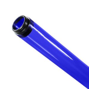 american made plastics 4 ft f32t8 royal blue fluorescent tube guard with end caps, polycarbonate protective lamp sleeve