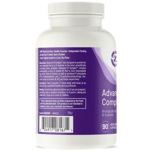 AOR, Advanced B Complex, Multivitamin Support for Energy, Stress and Metabolism, Dietary Supplement, 90 Capsules (90 Servings)