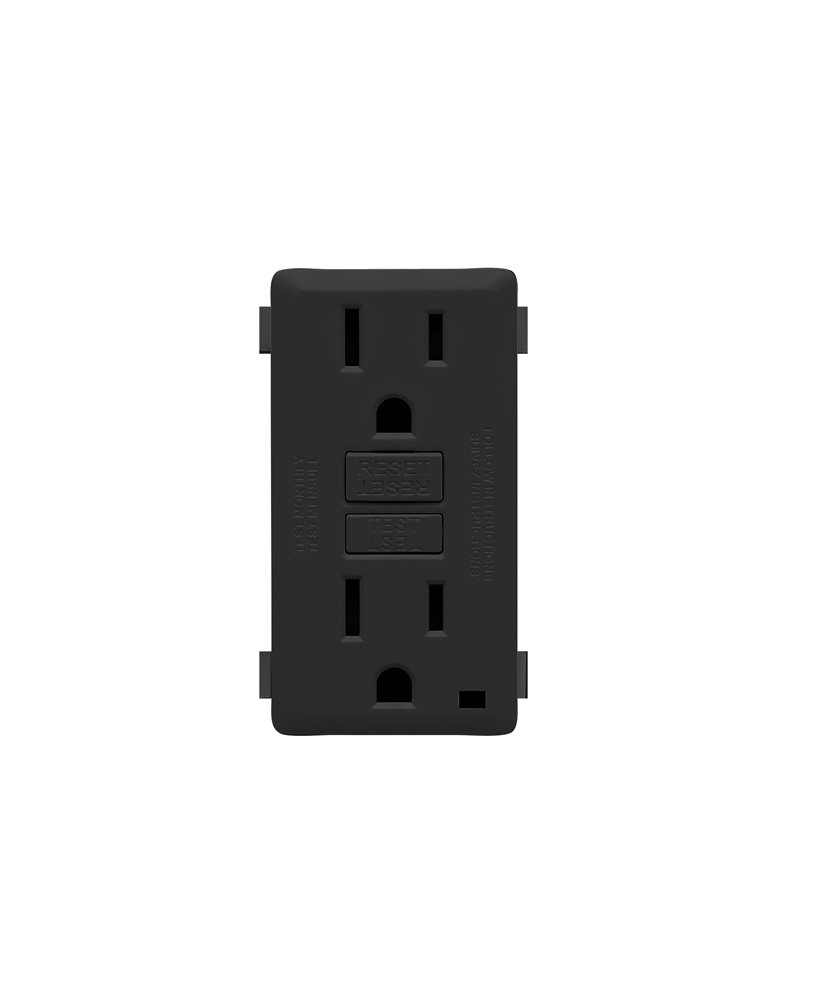 Leviton RKG15-OB Renu 15-Amp Tamper Resistant GFCI Color Change Kit Face Cover, Onyx Black