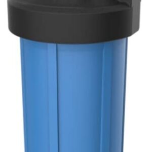 Pentair Pentek 150469 Big Blue Filter Housing, 3/4" NPT #10 Whole House Heavy Duty Water Filter Housing with High-Flow Polypropylene (HFPP) Cap and Pressure Relief Button, 10-Inch, Black/Blue