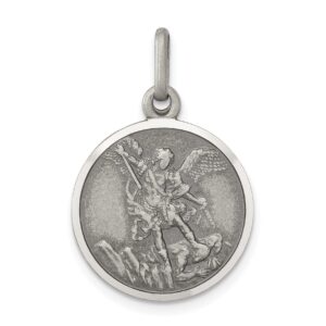 findingking sterling silver antiqued saint michael medal