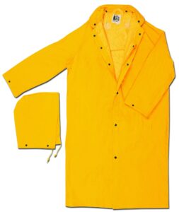 mcr safety 200cx5 49-inch classic pvc/polyester coat with detachable hood, yellow, 5x-large