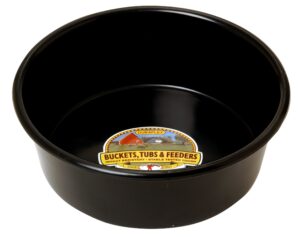 little giant® plastic utility pan | feed pan | durable & versatile livestock feeding bucket | made in usa | 5 quart | black