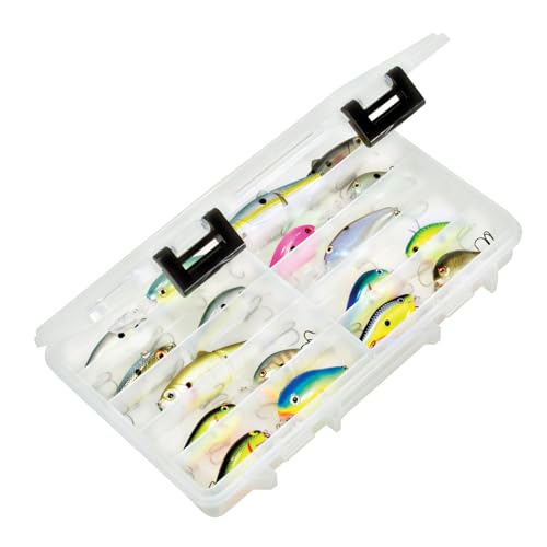 Plano Elite Series Crankbait StowAway 3700, Large, Transparent, Holds Up to 20 Individual Large Crankbait Lures, Tangle-Free Bait Tackle Storage and Organizer, Utility Boxes for Fishing