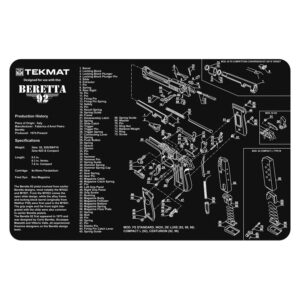 tekmat gun cleaning mat for use with beretta 92-m9 , black