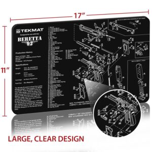 TekMat Gun Cleaning Mat for use with Beretta 92-M9 , Black