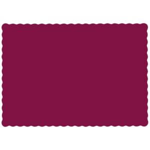 hoffmaster 310524 paper placemat, 13-1/2" length x 9-1/2" width, scalloped edge, burgundy (case of 1000)