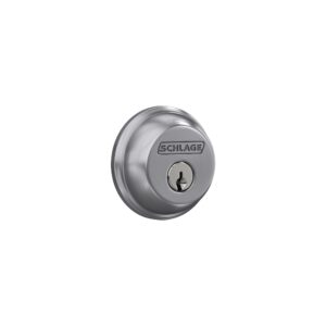 schlage b60 n 626 deadbolt, keyed 1 side, highest residential security, satin chrome