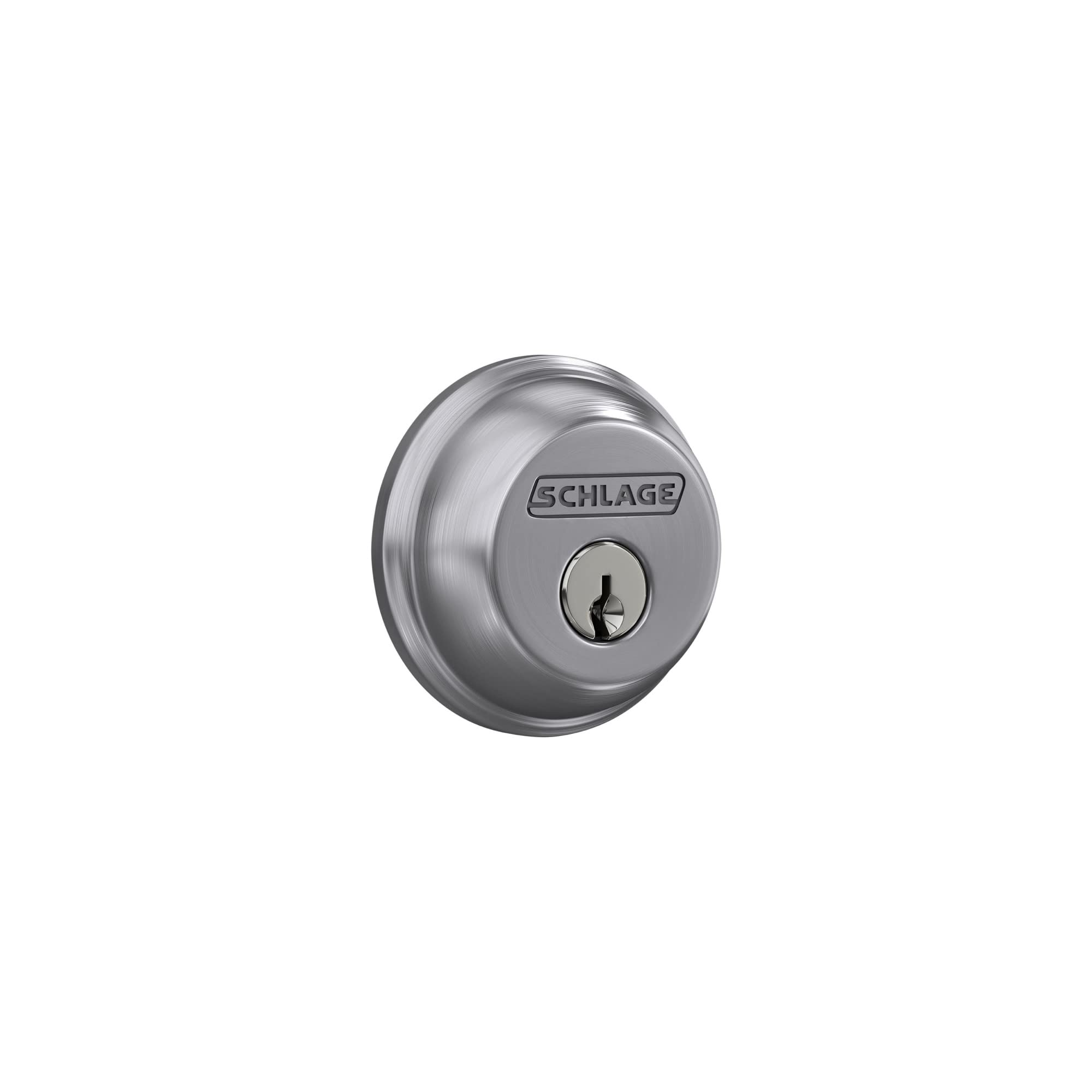 Schlage B60 N 626 Deadbolt, Keyed 1 Side, Highest Residential Security, Satin Chrome