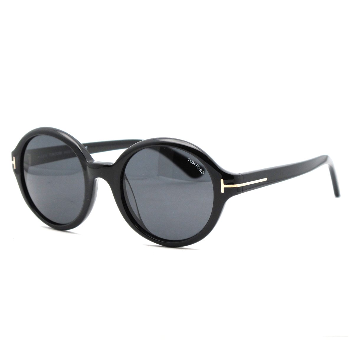 Tom Ford 0199 01A Black Carter Round Sunglasses Lens Category 3