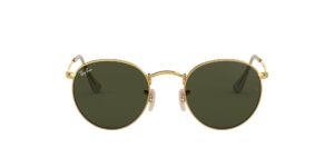 ray-ban rb3447 round metal sunglasses, gold/g-15 green, 50 mm