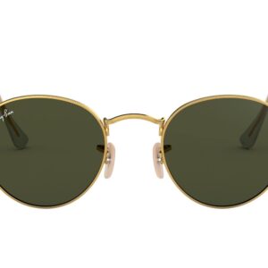 Ray-Ban Rb3447 Round Metal Sunglasses, Gold/G-15 Green, 50 mm