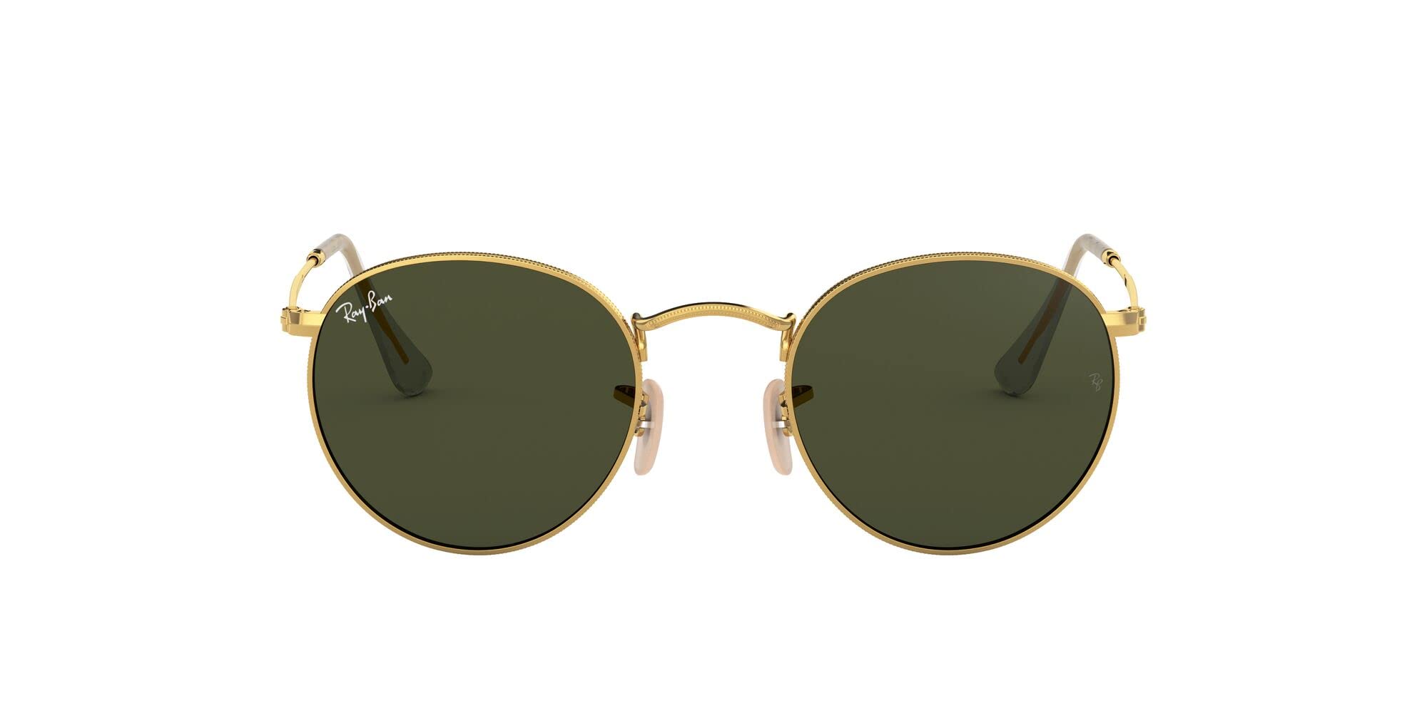 Ray-Ban Rb3447 Round Metal Sunglasses, Gold/G-15 Green, 50 mm