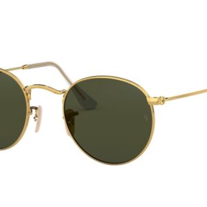 Ray-Ban Rb3447 Round Metal Sunglasses, Gold/G-15 Green, 50 mm