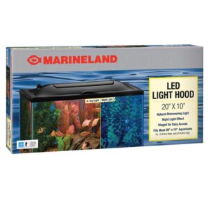 marineland led light hood for aquariums, 20 inches by 10 inches, natural shimmering light with night light effect