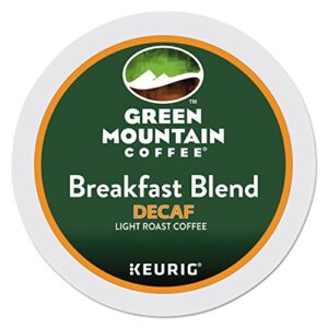 green mountain coffee decaf breakfast blend (light roast coffee), k-cup portion pack for keurig k-cup brewers (pack of 24)