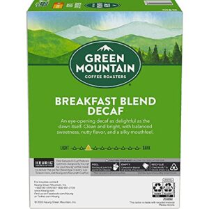 Green Mountain Coffee Decaf Breakfast Blend (Light Roast Coffee), K-Cup Portion Pack for Keurig K-Cup Brewers (Pack of 24)