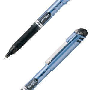 Pentel EnerGel NV Liquid Gel Pen, 0.5mm, Needle Tip, Black Ink, 2 Pack (BLN15BP2A)