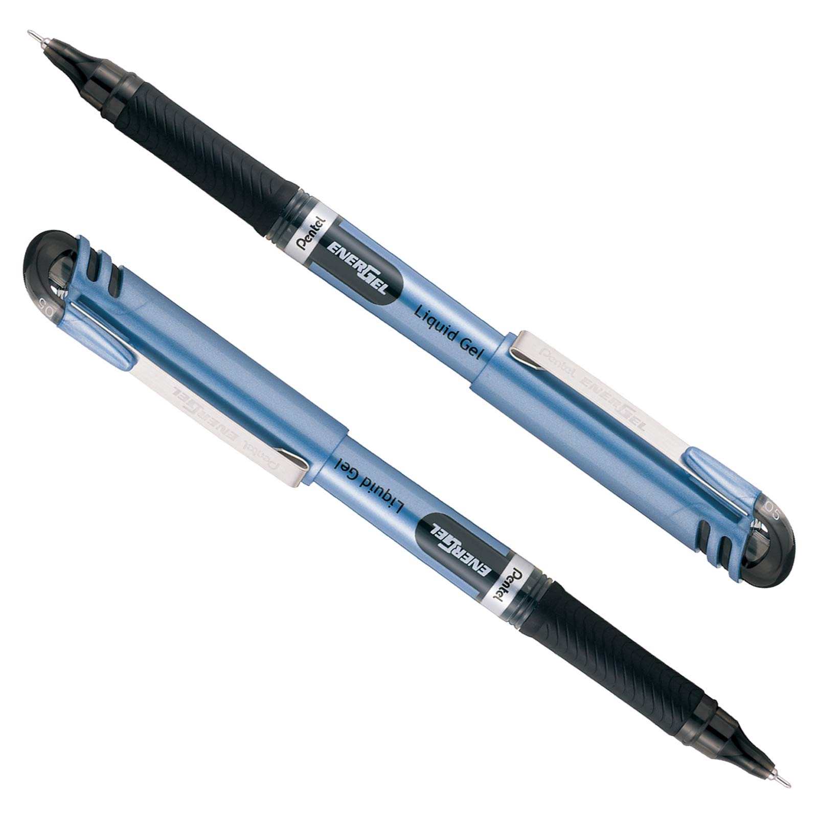 Pentel EnerGel NV Liquid Gel Pen, 0.5mm, Needle Tip, Black Ink, 2 Pack (BLN15BP2A)