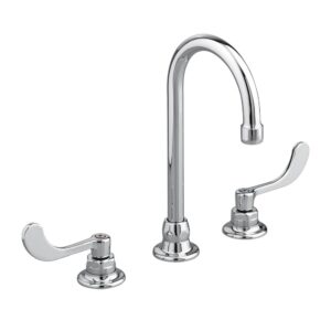 american standard 6540.170.002 monterrey widespread 1.5 gpm gooseneck faucet with vr wrist blace handles less drain, polished chrome